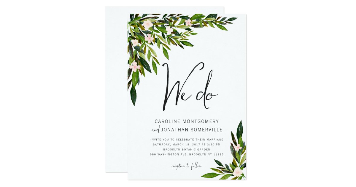 Greenery Wedding Invitation Set Botanical Invite | Zazzle.com
