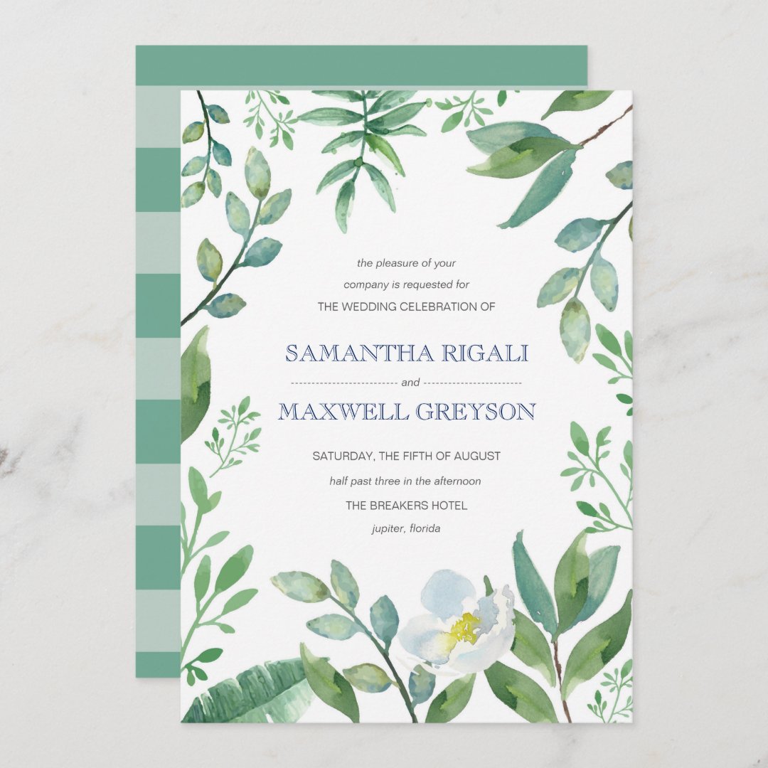 Greenery Wedding Invite, Garden Weddings Invitation | Zazzle