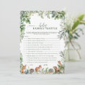 Greenery Wild Safari Baby Family Battle Game | Zazzle