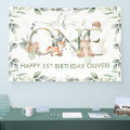 Greenery Woodland Animal Wild One Birthday Welcome Banner | Zazzle