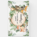 Greenery Woodland Forest Animals Happy Birthday Banner | Zazzle