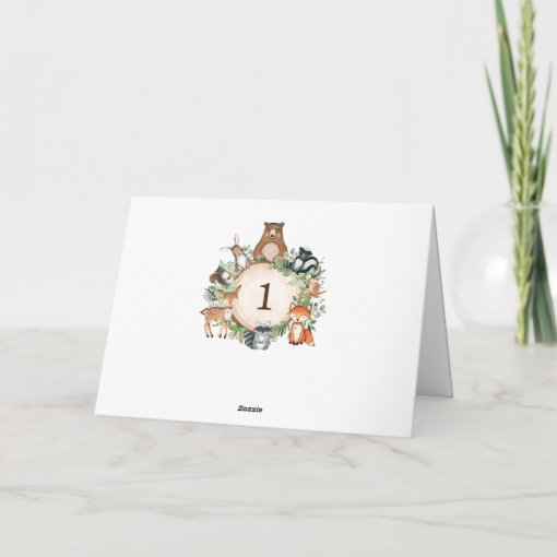 Greenery Woodland Forest Animals Happy Birthday Card | Zazzle