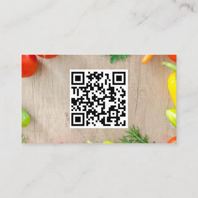 Greengrocer Fruit & Vegetables QR Code Business Card | Zazzle