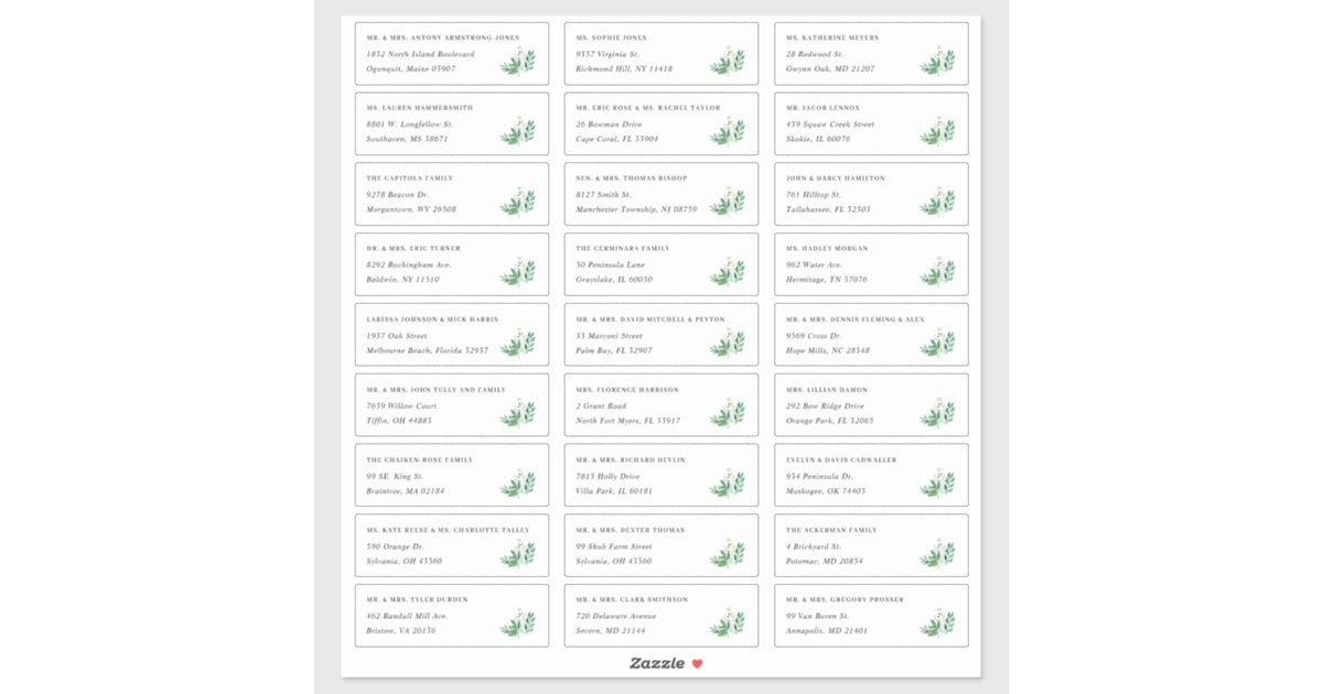 Greenhouse | Individual Guest Address Labels | Zazzle