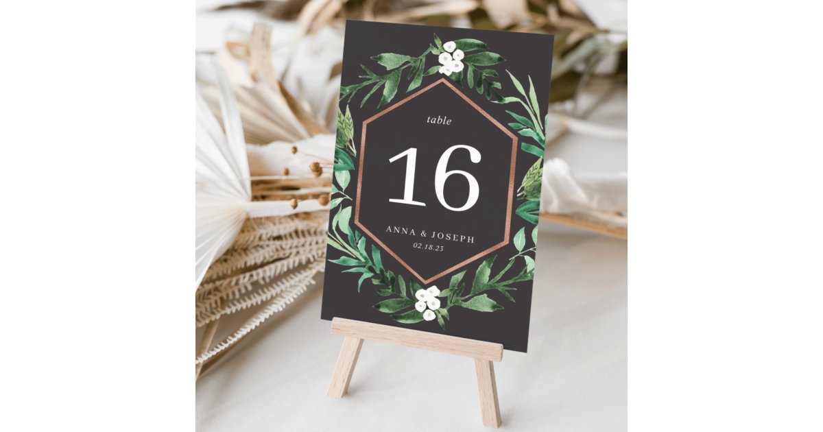 Greenhouse | Watercolor Botanical Table Number | Zazzle