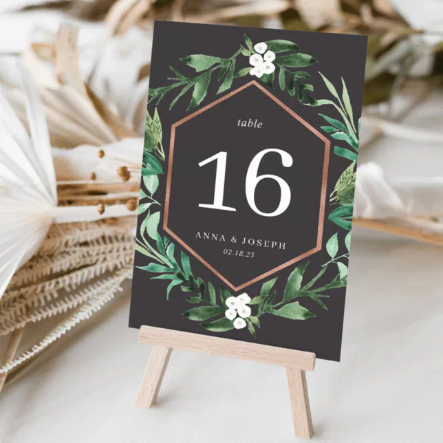 Greenhouse | Watercolor Botanical Table Number | Zazzle
