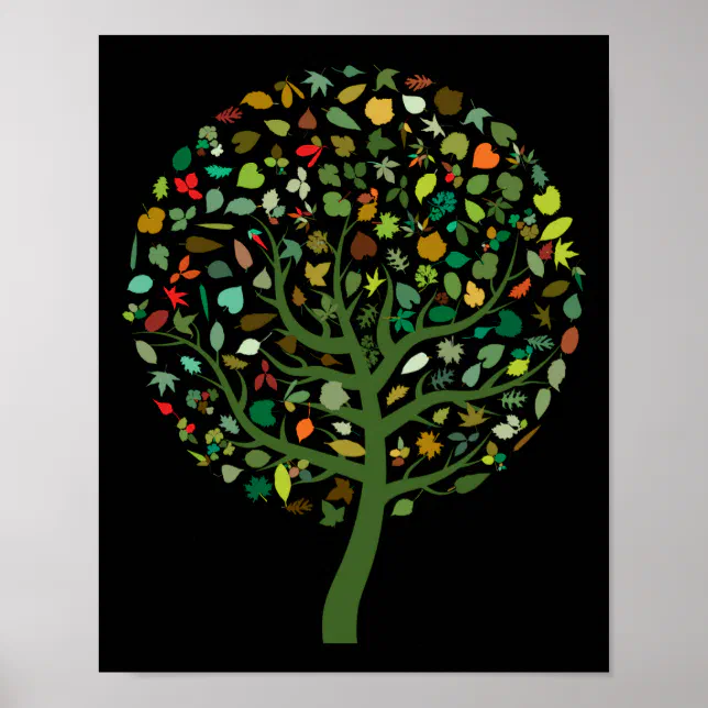 Greenie cute tree environmental poster | Zazzle