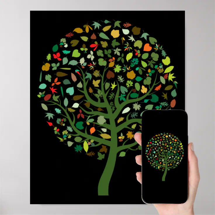 Greenie cute tree environmental poster | Zazzle