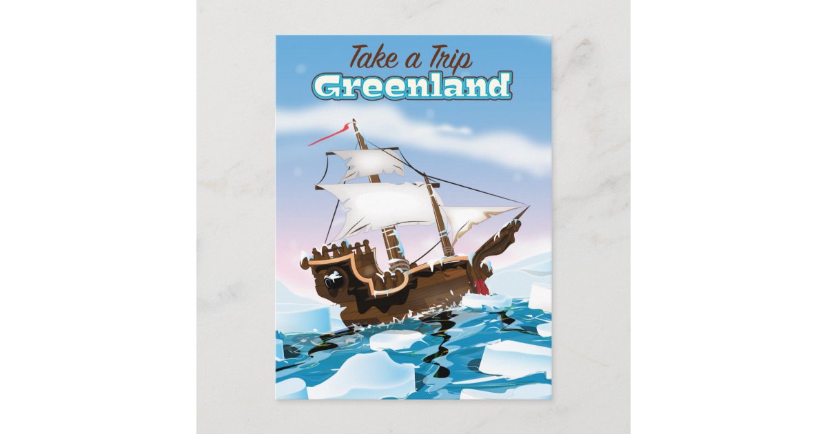Greenland Cartoon travel poster print. Postcard | Zazzle
