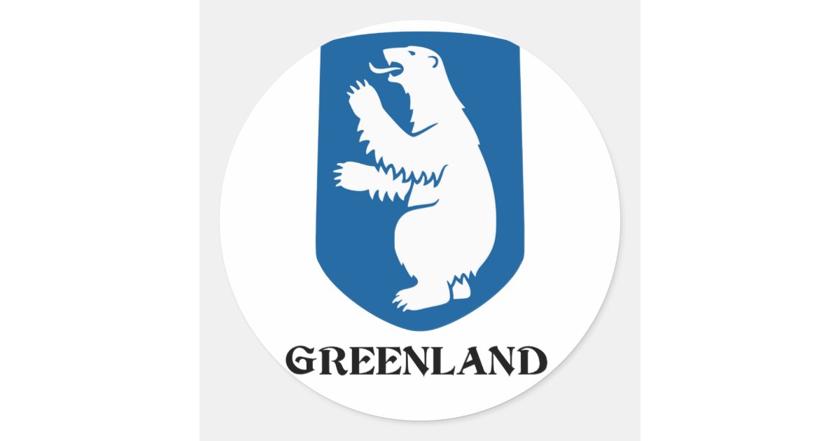 GREENLAND - emblem/symbol/coat of arms/flag Classic Round Sticker | Zazzle