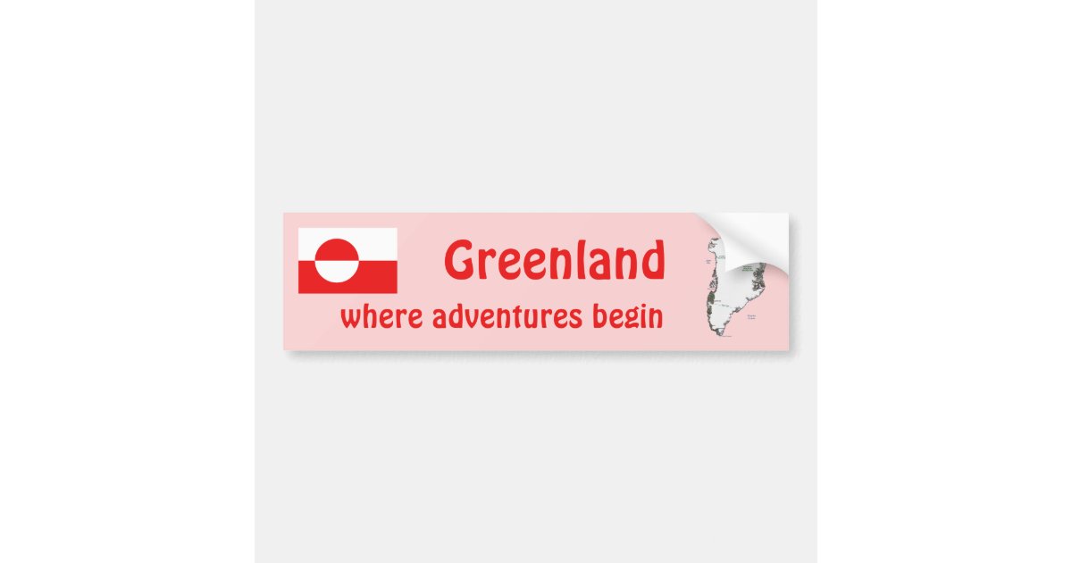 Greenland Flag and Map Bumper Sticker | Zazzle
