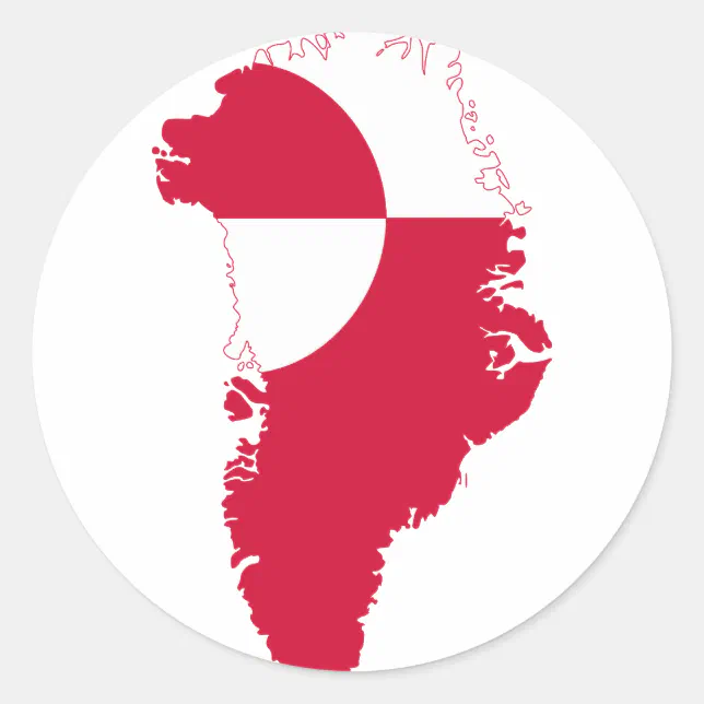 Greenland Flag Map GL Classic Round Sticker | Zazzle
