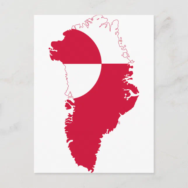 Greenland Flag Map GL Postcard | Zazzle