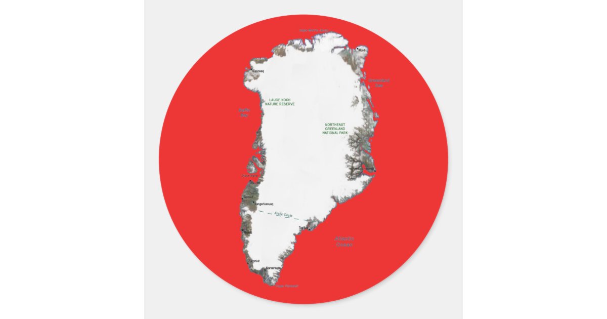 Greenland Map Sticker | Zazzle