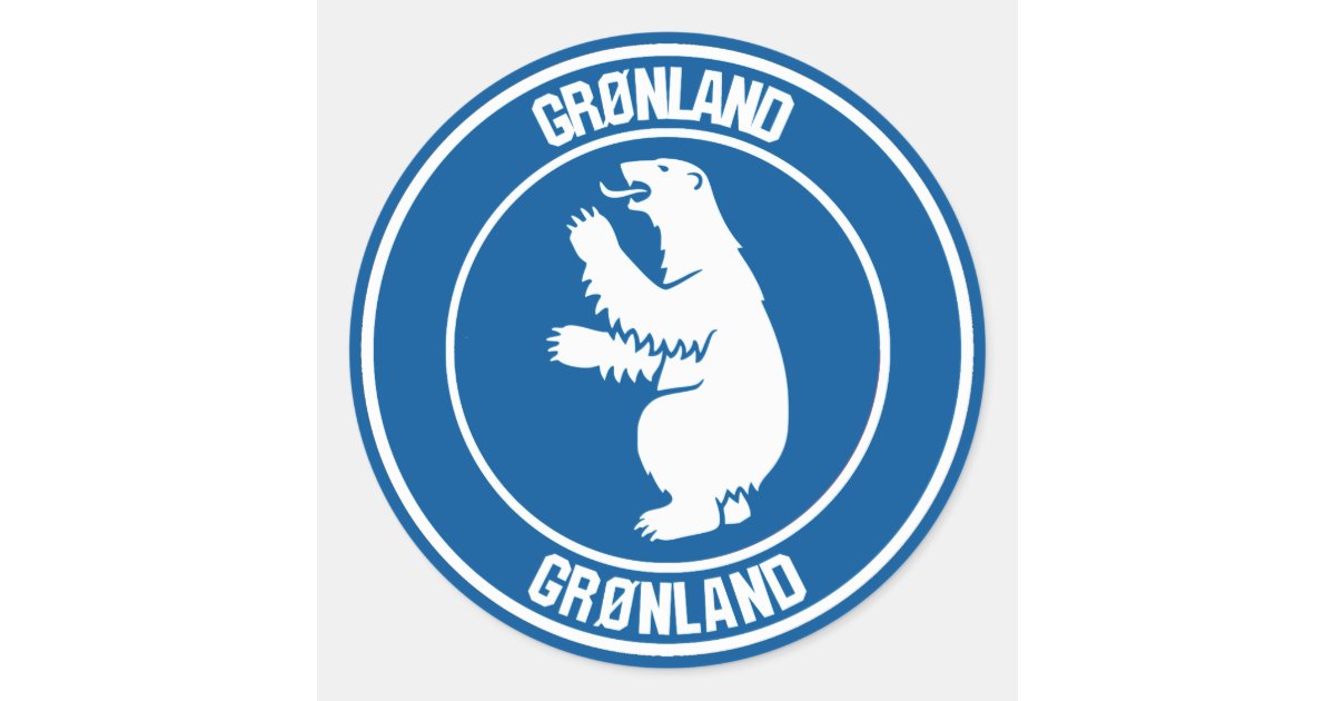 Greenland Round Emblem Classic Round Sticker | Zazzle