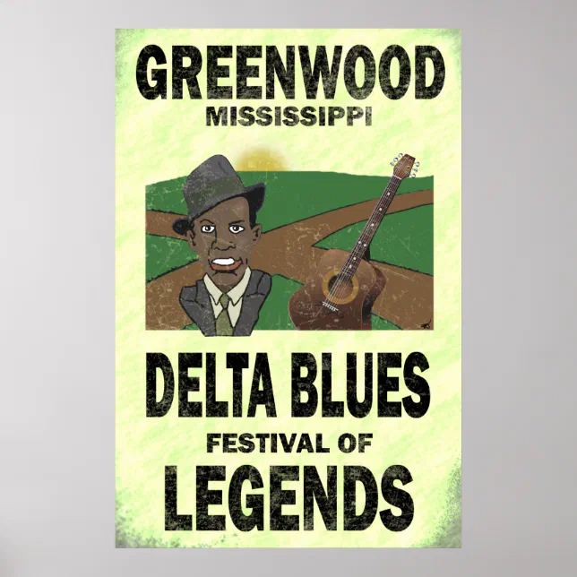 Greenwood Mississippi Delta Blues Poster | Zazzle