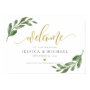 Greeny Leaf calligraphy Welcome Wedding Sign | Zazzle