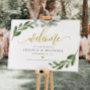 Greeny Leaf calligraphy Welcome Wedding Sign | Zazzle