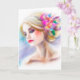 Greeting Card beautiful woman portrait | Zazzle