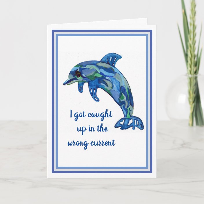 Greeting Card Dolphin Saying I am Sorry | Zazzle.com