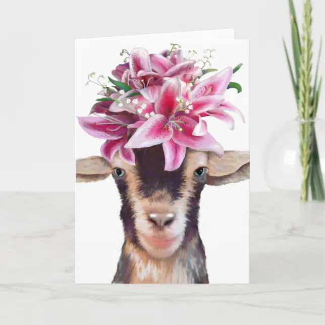 Greeting Card Lily the Goat | Zazzle