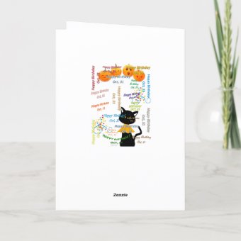 Greeting Card October, 31 Birthday | Zazzle