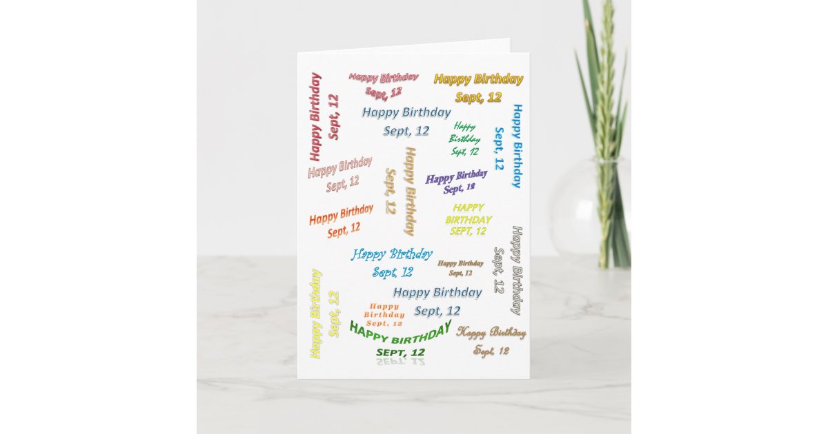 Greeting Card September, 12 Birthday | Zazzle