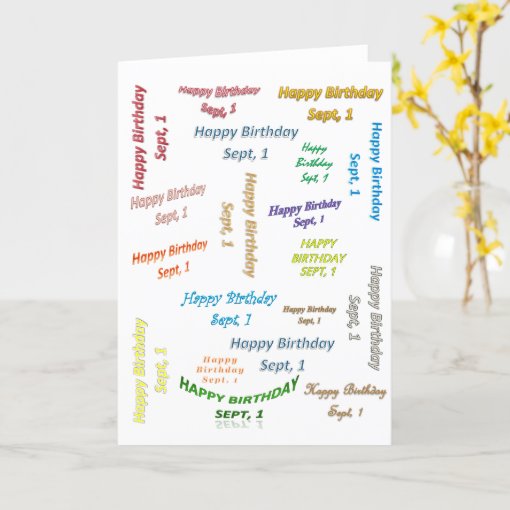 Greeting Card September, 1 Birthday | Zazzle