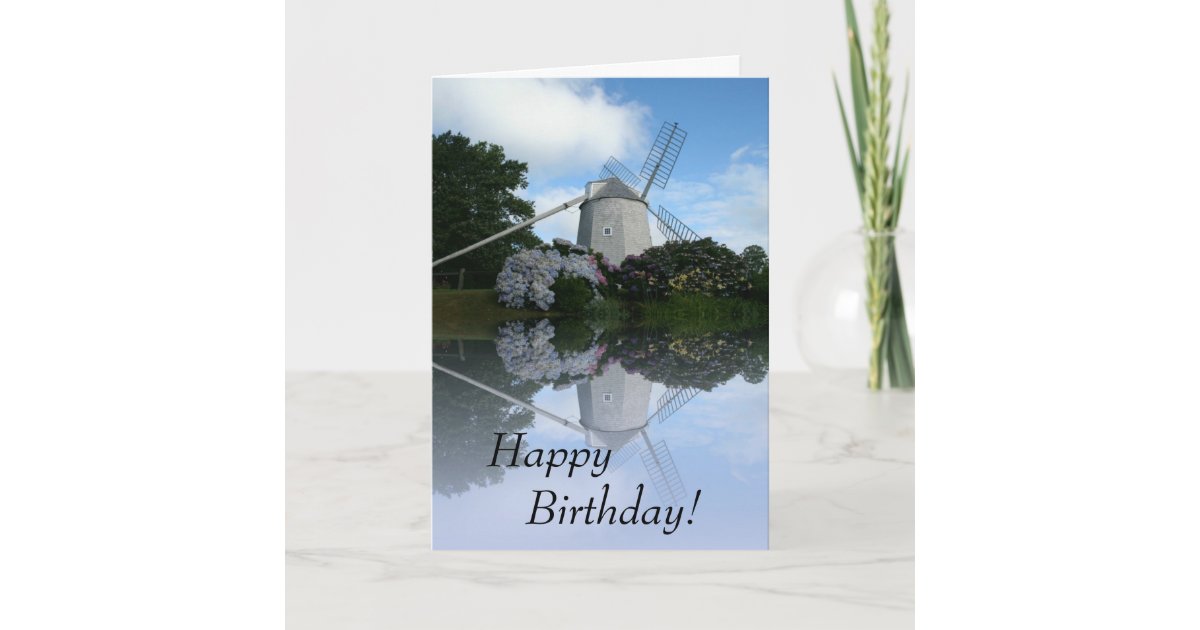 Greeting Card Windmill Happy Birthday | Zazzle