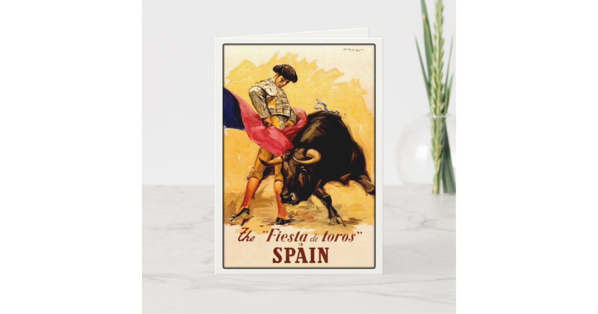 Greeting Card with Spanish Bullfight Poster | Zazzle