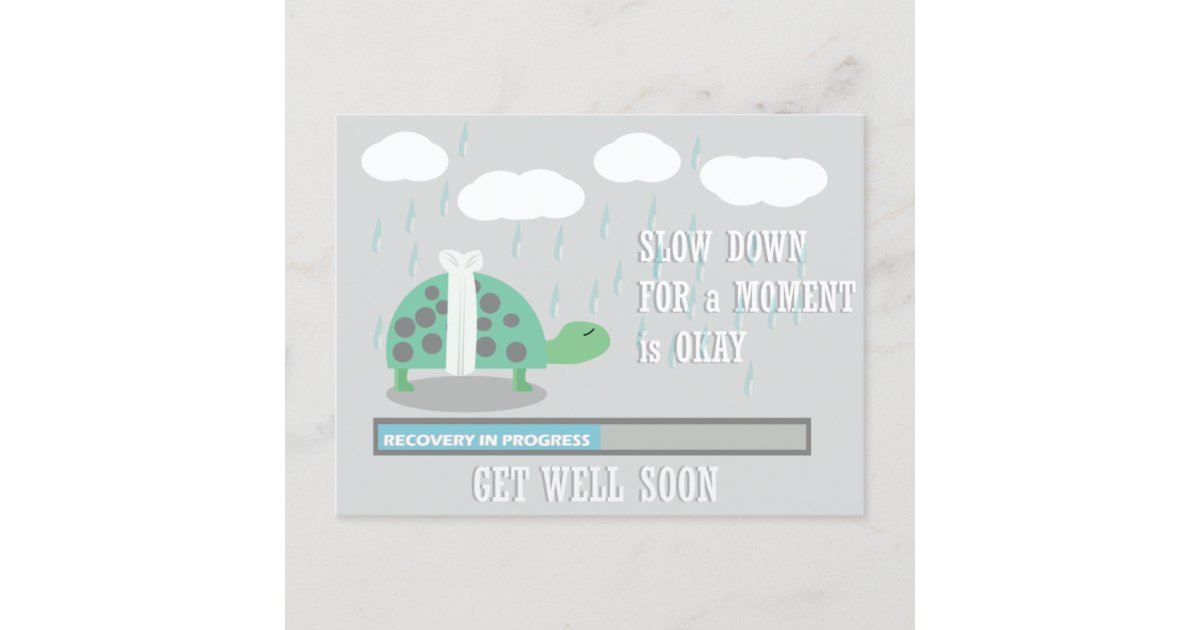 Greeting cards Get well Soon Turtle Cartoon | Zazzle
