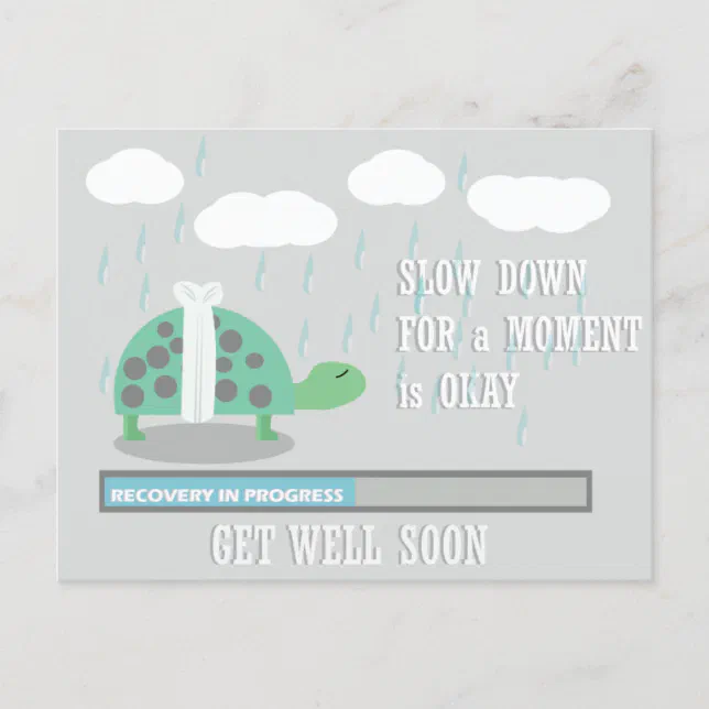 Greeting cards Get well Soon Turtle Cartoon | Zazzle