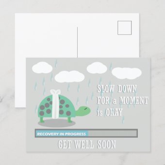 Greeting cards Get well Soon Turtle Cartoon | Zazzle