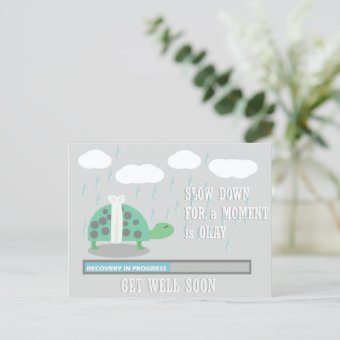 Greeting cards Get well Soon Turtle Cartoon | Zazzle