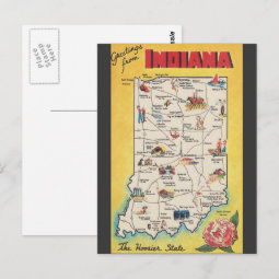 Greeting from Indiana vintage postcard | Zazzle
