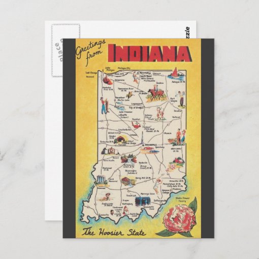 Greeting from Indiana vintage postcard | Zazzle
