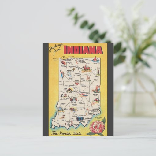Greeting from Indiana vintage postcard | Zazzle