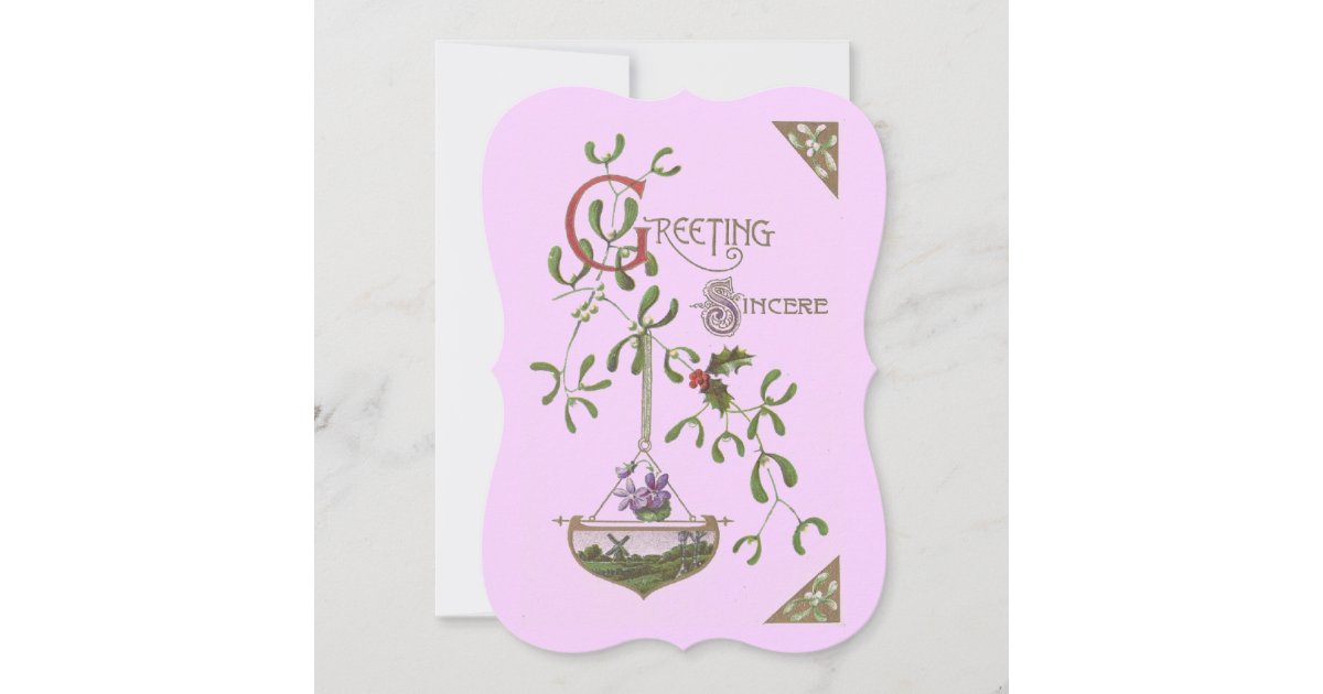 "Greeting Sincere" Vintage blank Invitation | Zazzle
