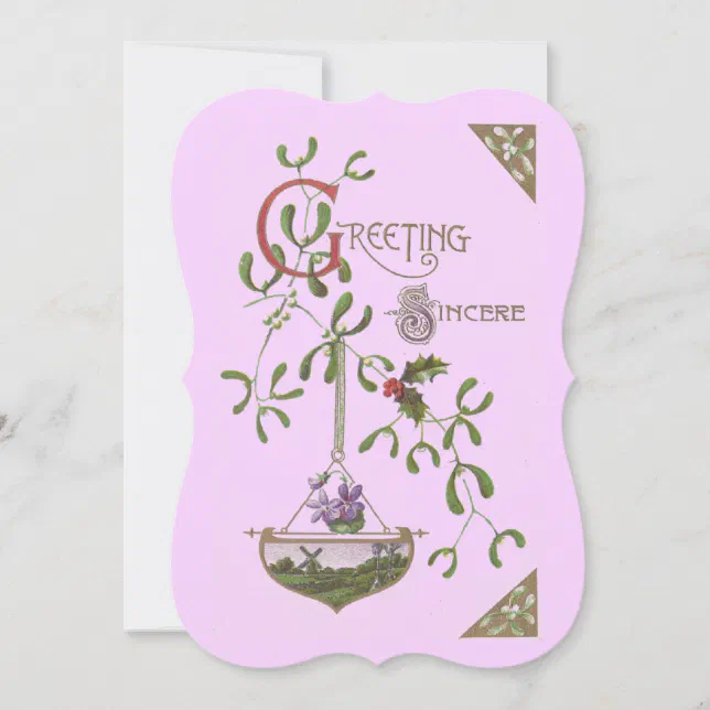 "Greeting Sincere" Vintage blank Invitation | Zazzle