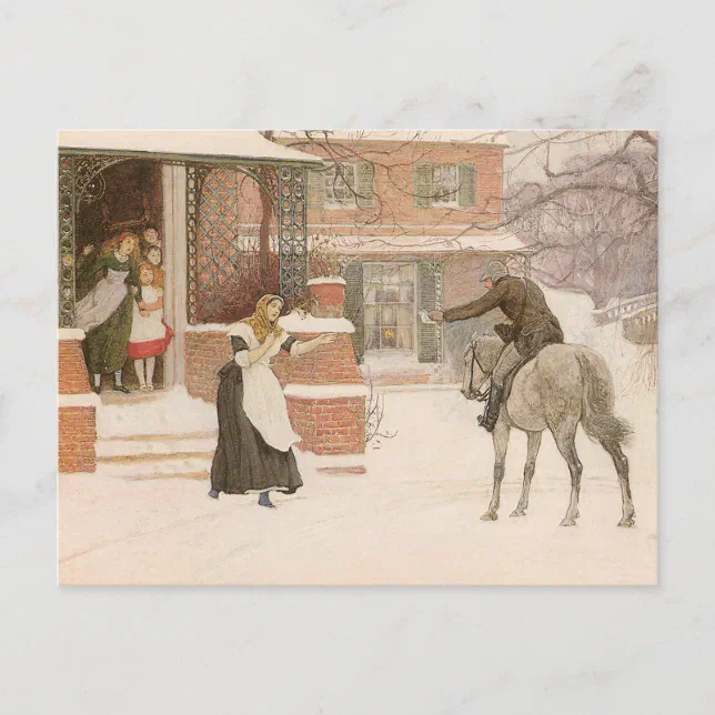 Greeting the Postman by Robert Walker Macbeth Postcard | Zazzle