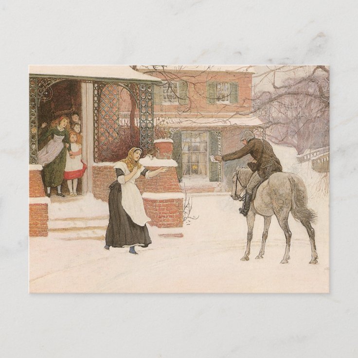 Greeting the Postman by Robert Walker Macbeth Postcard | Zazzle