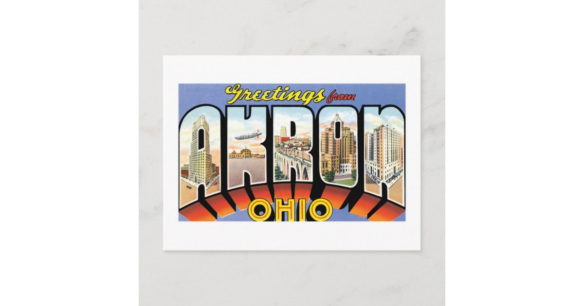 Greetings from Akron, Ohio Postcard | Zazzle