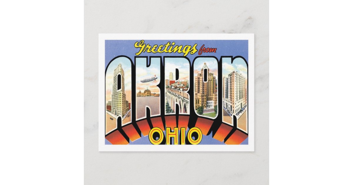 Greetings From Akron Ohio US City Postcard | Zazzle