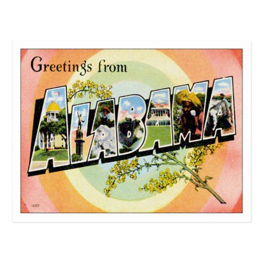 Greetings From Alabama Postcard | Zazzle.com