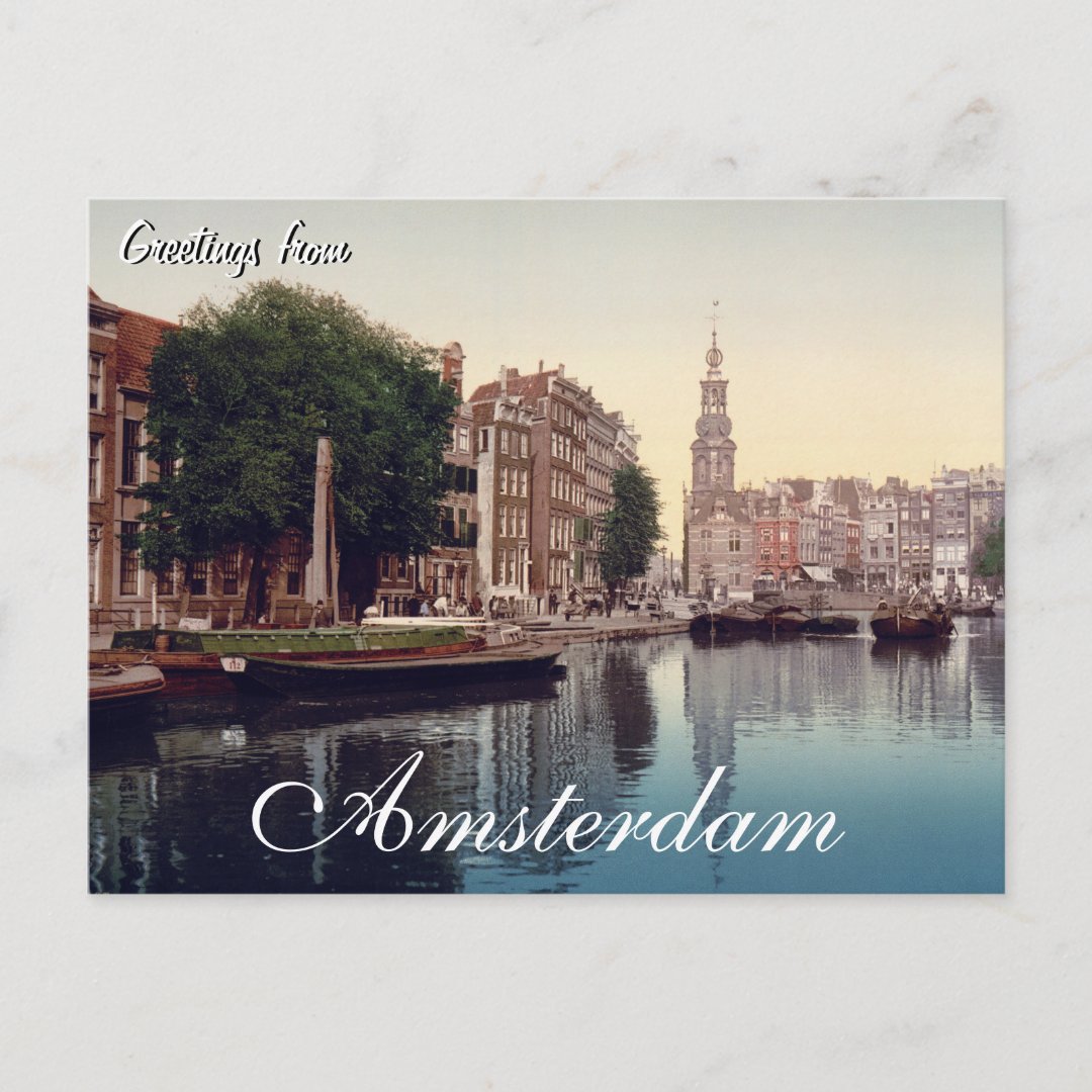 Greetings from Amsterdam Postcard | Zazzle