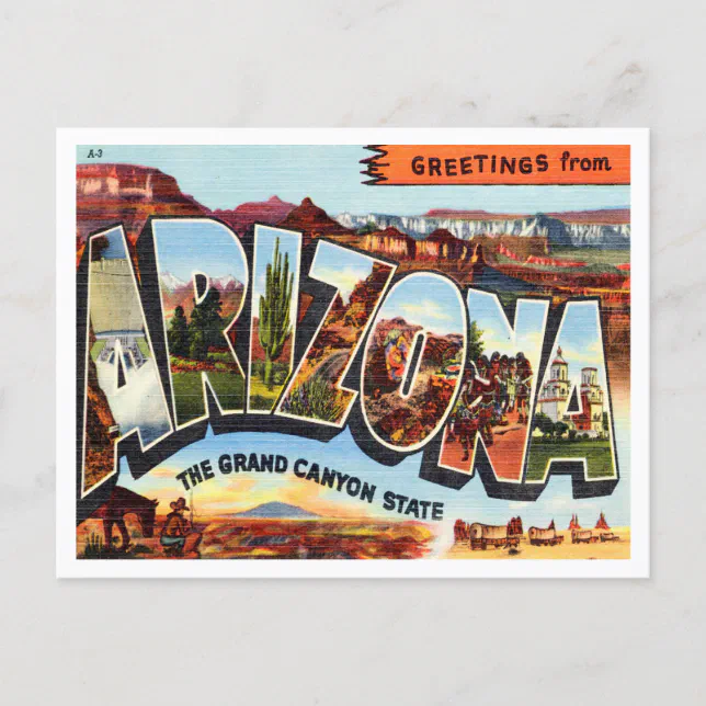 Greetings from Arizona, The Grand Canyon State Postcard | Zazzle