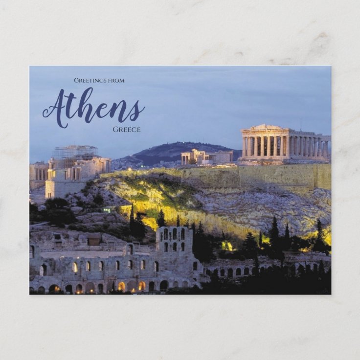 Greetings from Athens Greece Scenic Postcard | Zazzle