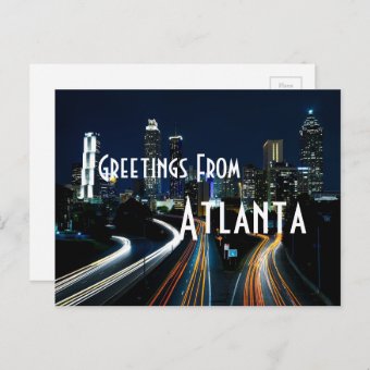 greetings from Atlanta georgia postcard | Zazzle