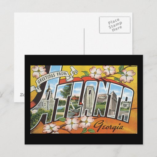 Greetings from Atlanta Georgia_Vintage Travel Postcard | Zazzle