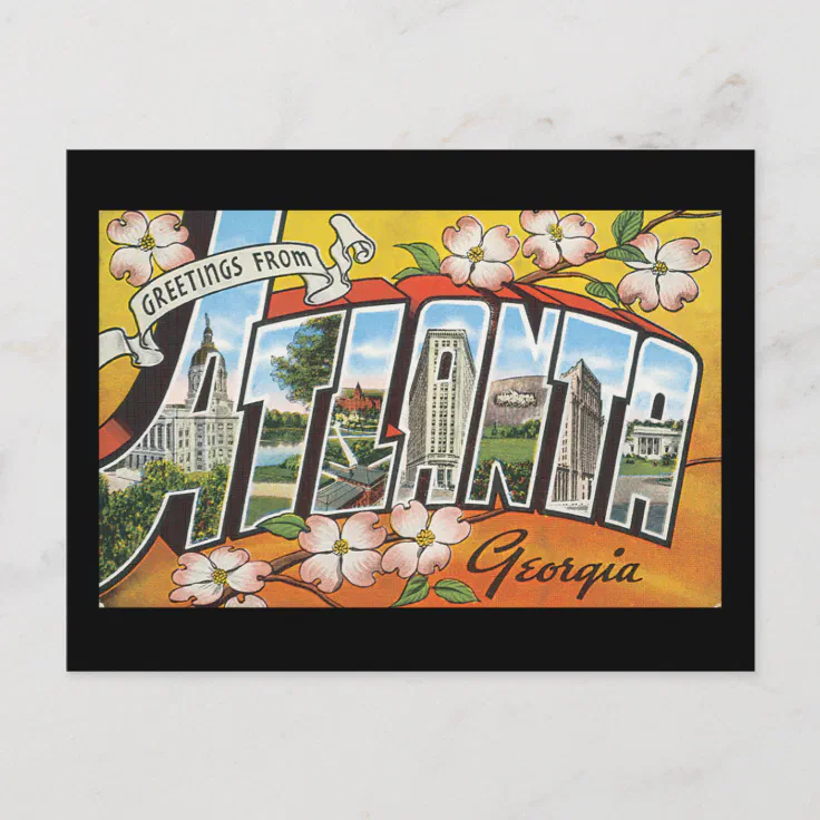 Greetings from Atlanta Georgia_Vintage Travel Postcard | Zazzle